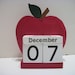 Apple Calendar Perpetual Wood Block Red Apple Decor Teacher Gift - Etsy