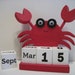 Crab Calendar Perpetual Wood Block Calendar Red Crab Decor - Etsy