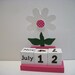 Pink Flower Calendar Perpetual Wood Block Potted Daisy Flower - Etsy