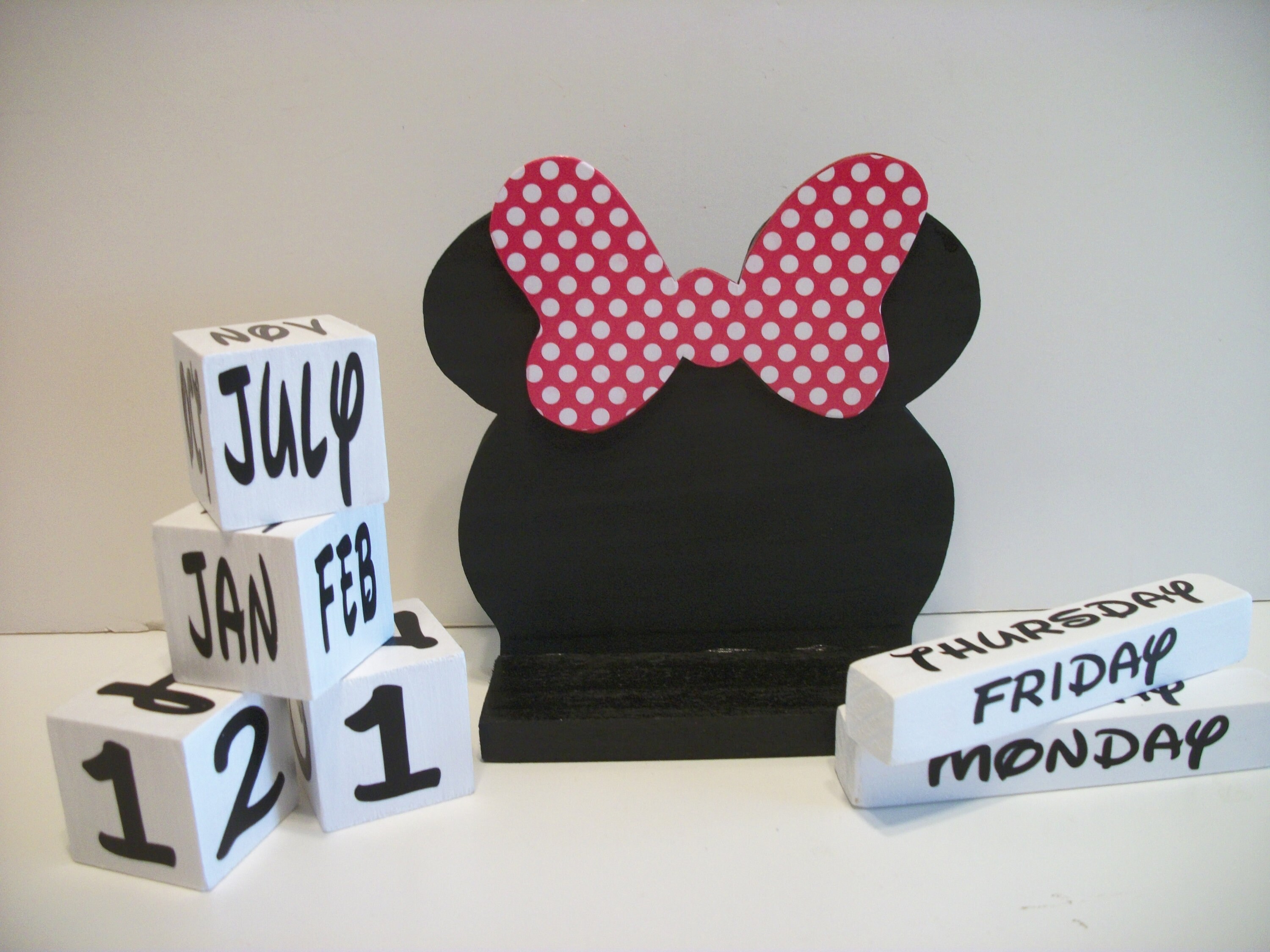 Minnie Mouse Inspired Calendar Perpetual Wood Block Minnie | Etsy