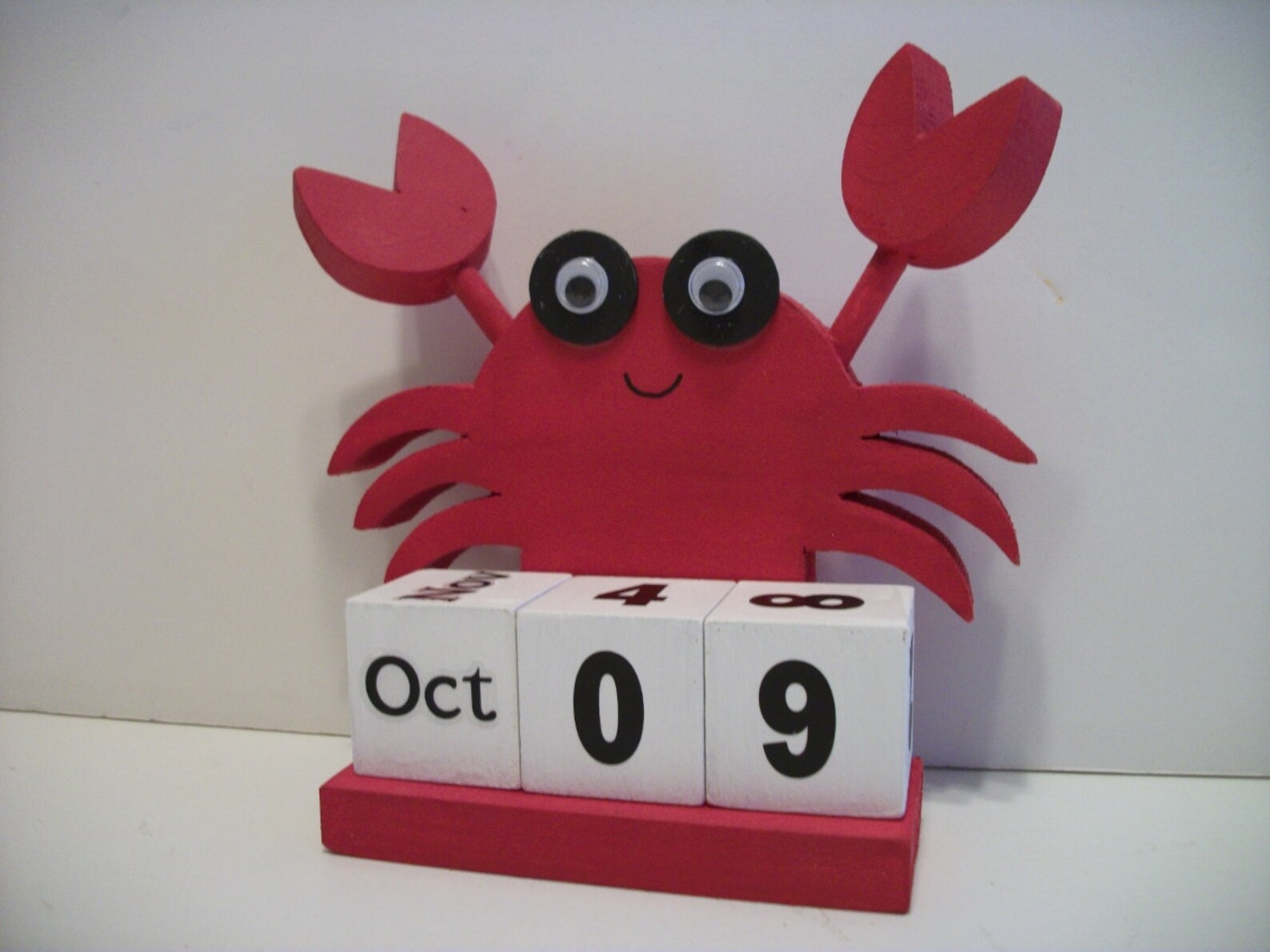 Crab Calendar Perpetual Wood Block Calendar Red Crab Decor - Etsy