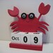 Crab Calendar Perpetual Wood Block Calendar Red Crab Decor - Etsy