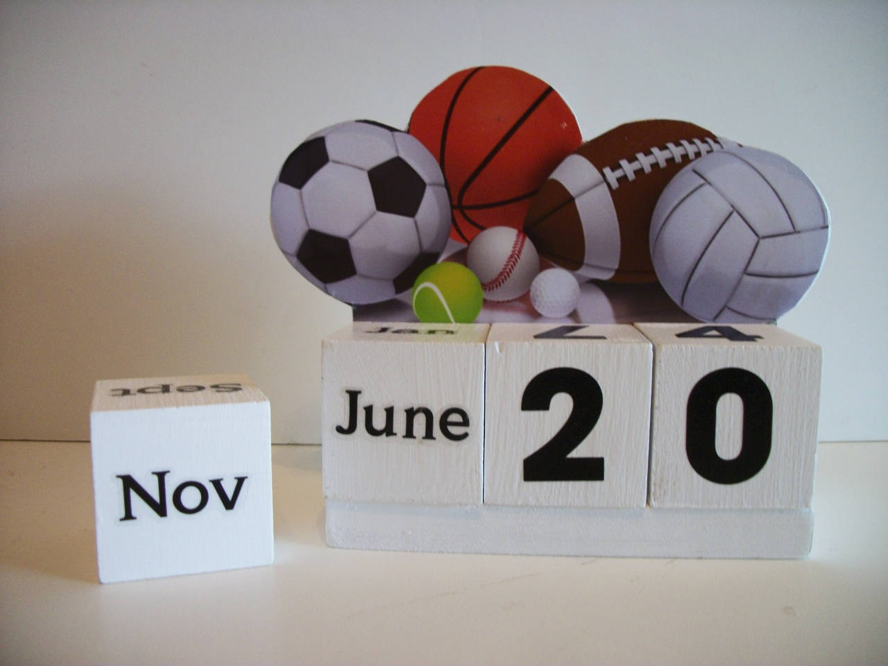 Multi Sports Calendar Perpetual Wood Block Calendar Football | Etsy