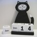 Cat Calendar Perpetual Wood Block Black White Cat - Etsy