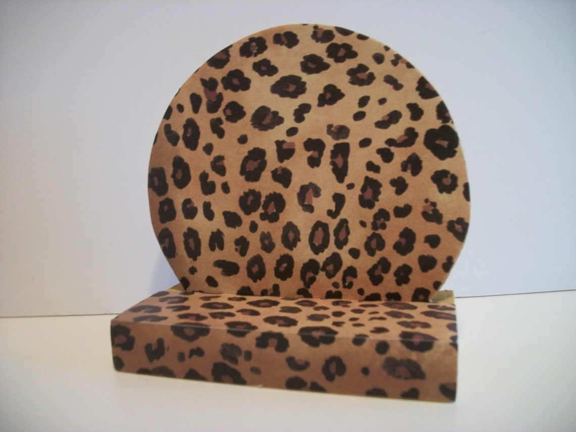 Leopard Calendar Perpetual Block Calendar Round Wood Brown Tan - Etsy