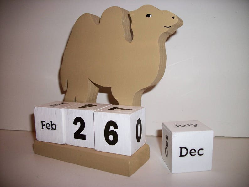 Camel Calendar Perpetual Wood Block Camel Decor - Etsy