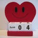 Red Heart Calendar Perpetual Wood Block Calendar Red Smiley - Etsy