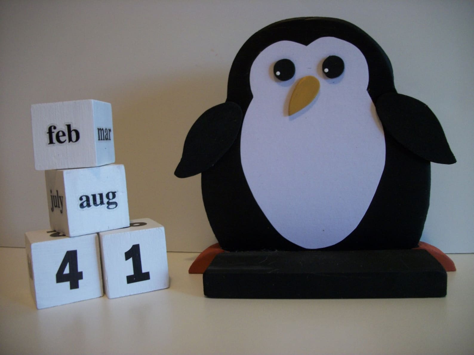 Penguin Calendar Perpetual Wood Block Penguin Decor Black - Etsy