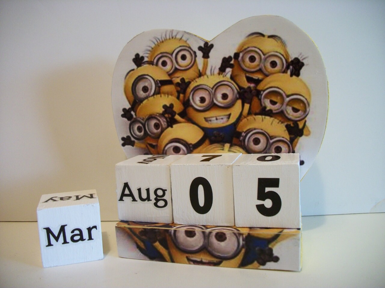 Minions Inspired Calendar Perpetual Wood Block Despicable Me | Etsy