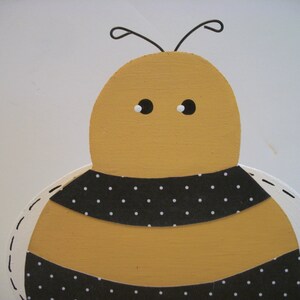 Yellow Bee Calendar Perpetual Wood Block Bumble Bee Decor Teacher Gift ...