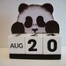 Panda Bear Calendar Perpetual Wood Block Calendar - Etsy
