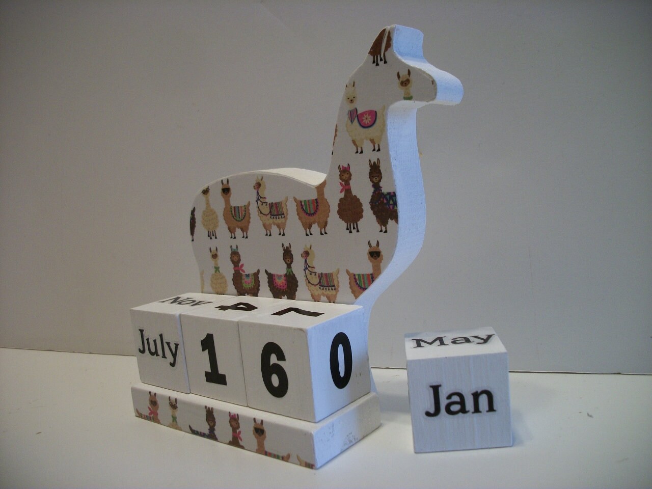 Llama Calendar Perpetual Wood Block Llama Decor | Etsy