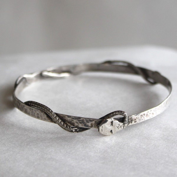 Silver Snake Bangle - Etsy