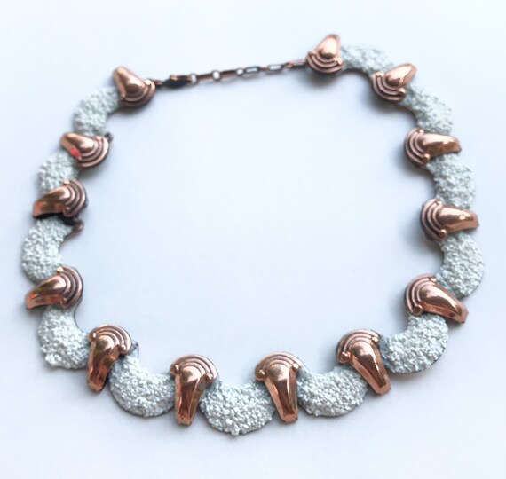 1960s Sugar Enamel Copper Necklace by Matisse - Gem