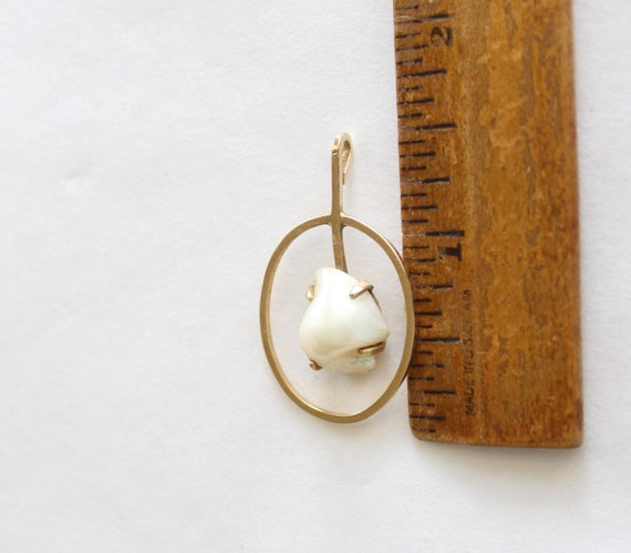 Vintage Bench Piece 14k Gold and Pearl Pendant - Gem