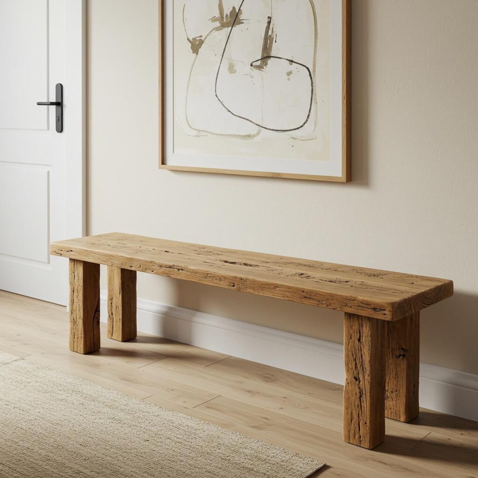 Reclaimed Wood Entryway Bench Rustic Wood Bench for Entry Long Bench ...