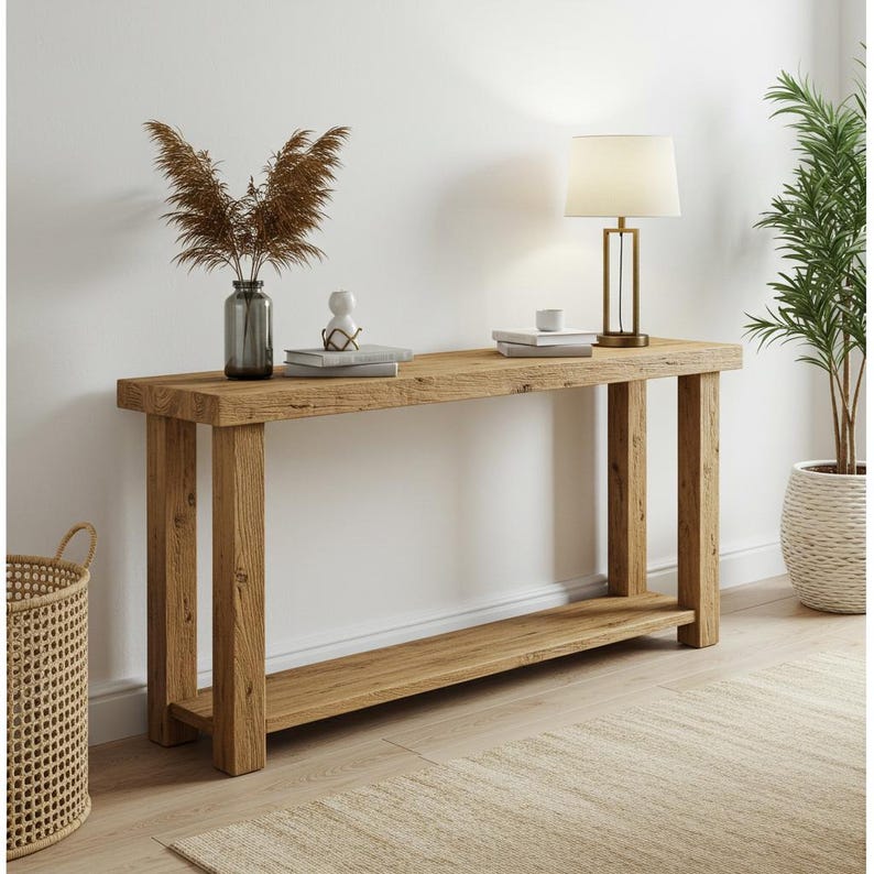Rustic Console Table for Entryway Narrow Console Table Reclaimed Wood ...