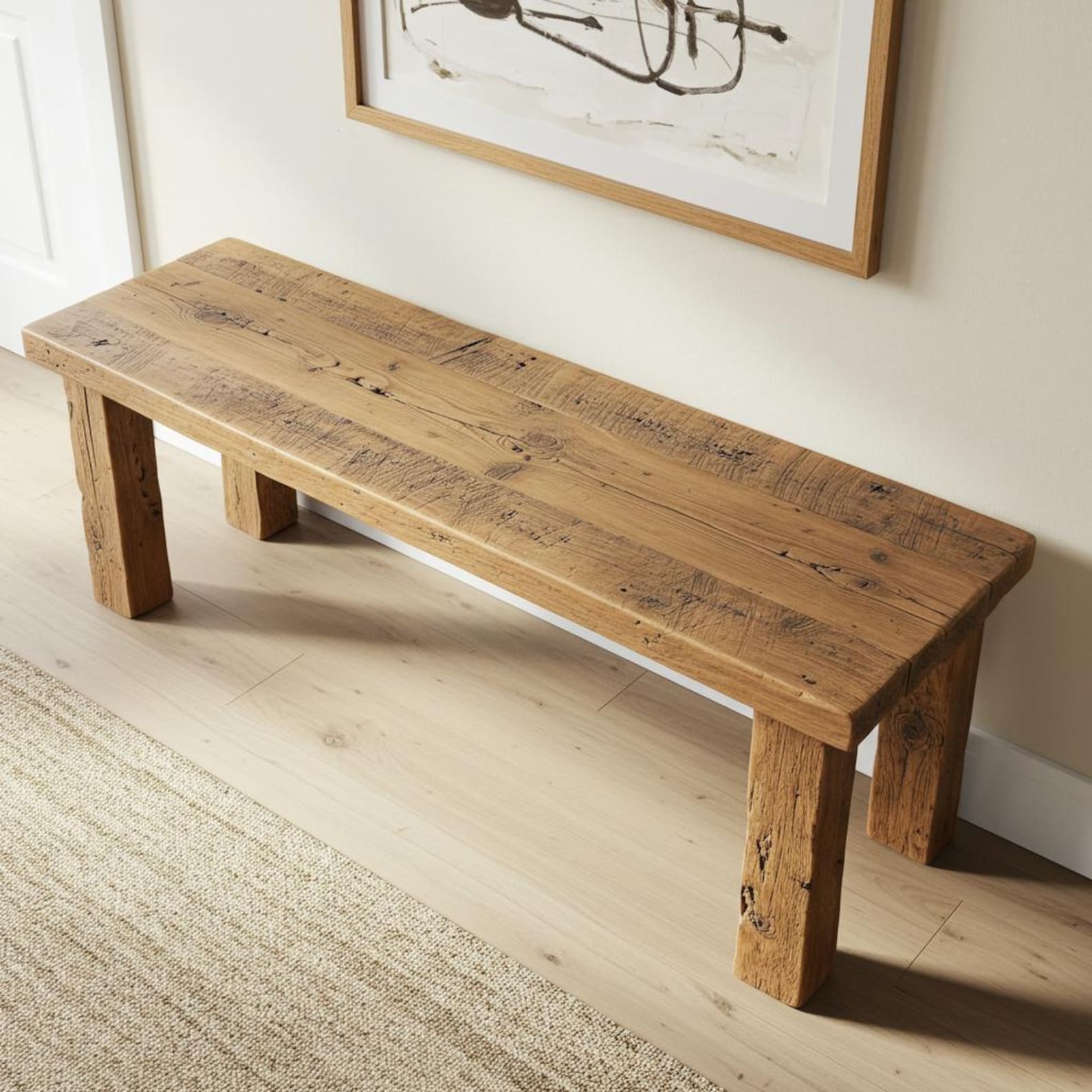 Reclaimed Wood Entryway Bench Rustic Wood Bench for Entry Long Bench ...