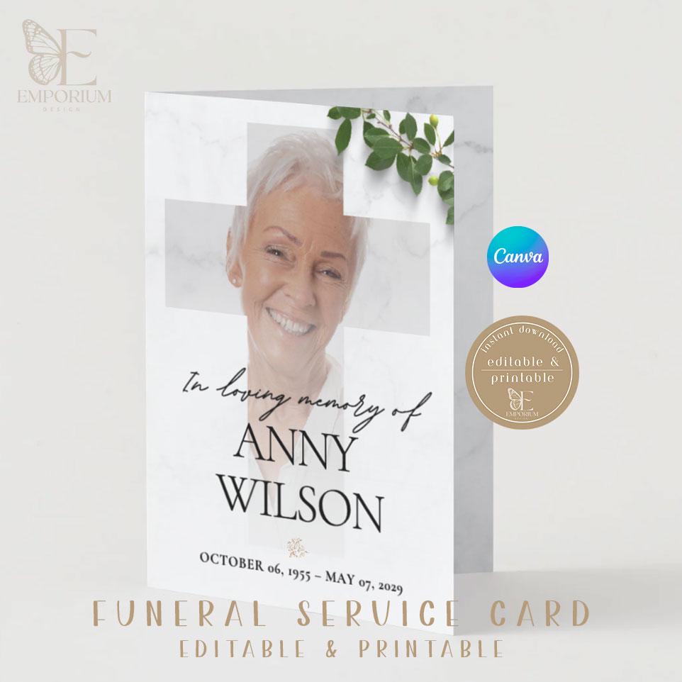 Foldable Funeral Program Template: Celebration of Life Invite (digital ...