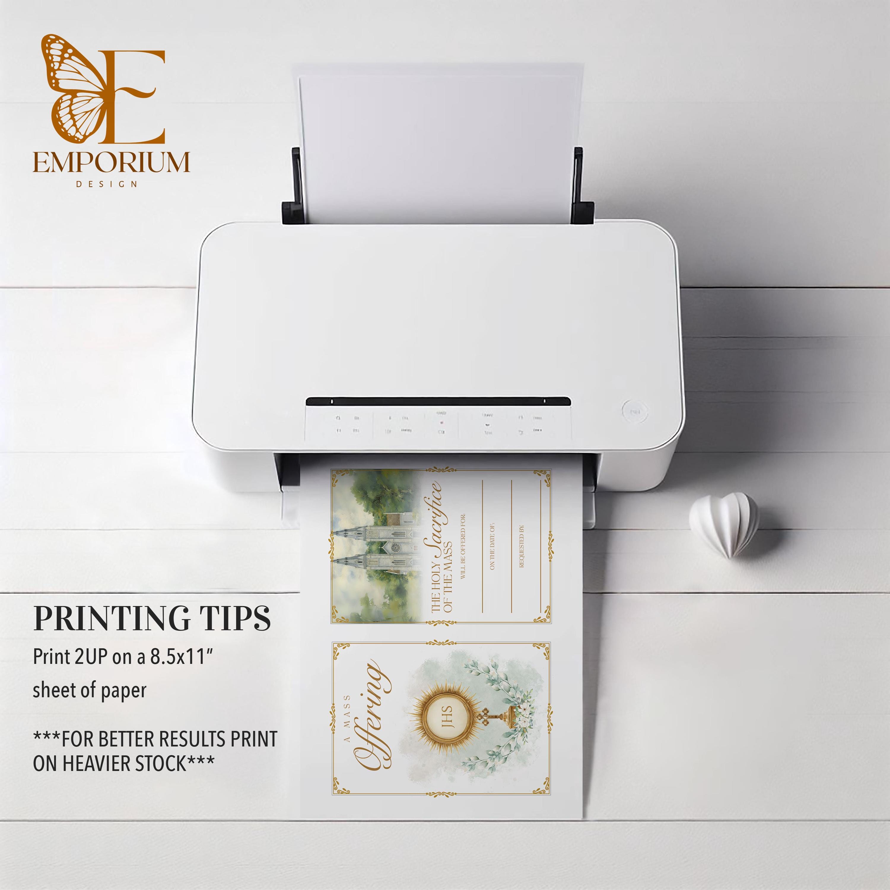 Mass Offering Card Template Printable, Digital Download Mass Intention ...