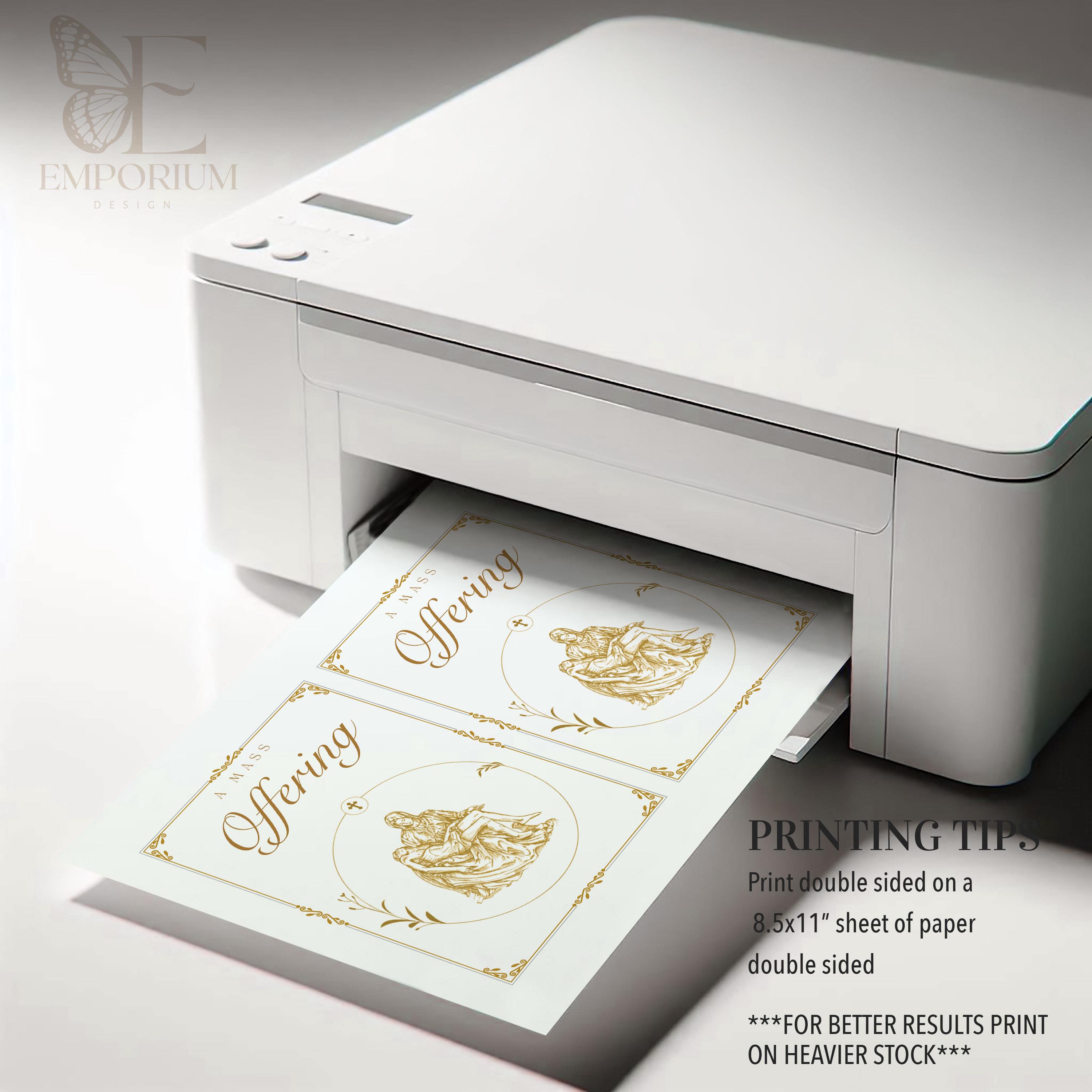 Editable Mass Intention Card Template: Catholic Prayer, Church Service ...