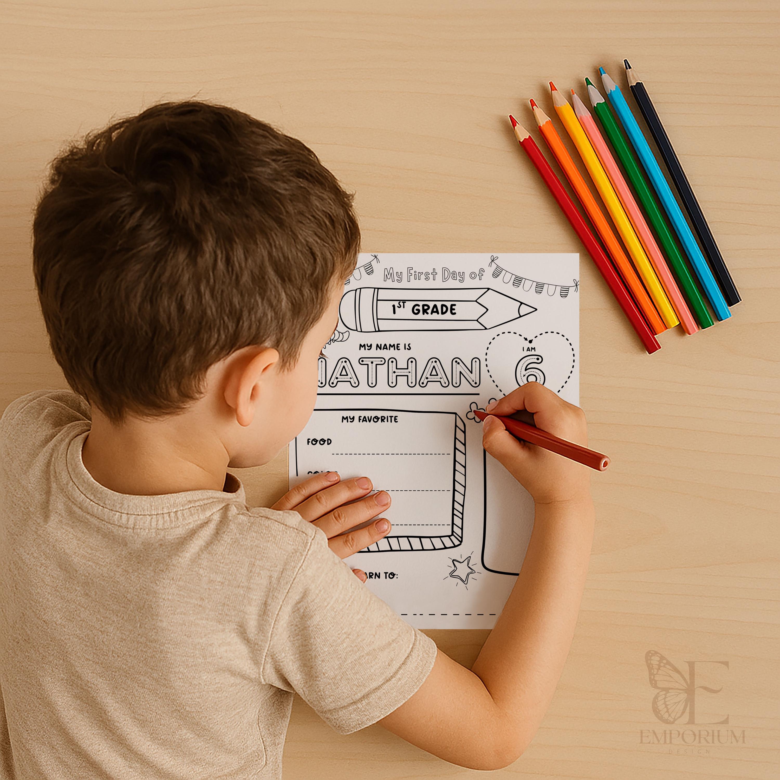 Editable First Day of School Worksheet: All About Me Printable (digital ...