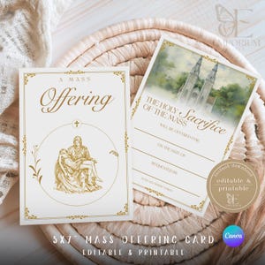 Editable Mass Intention Card Template: Catholic Prayer, Church Service ...
