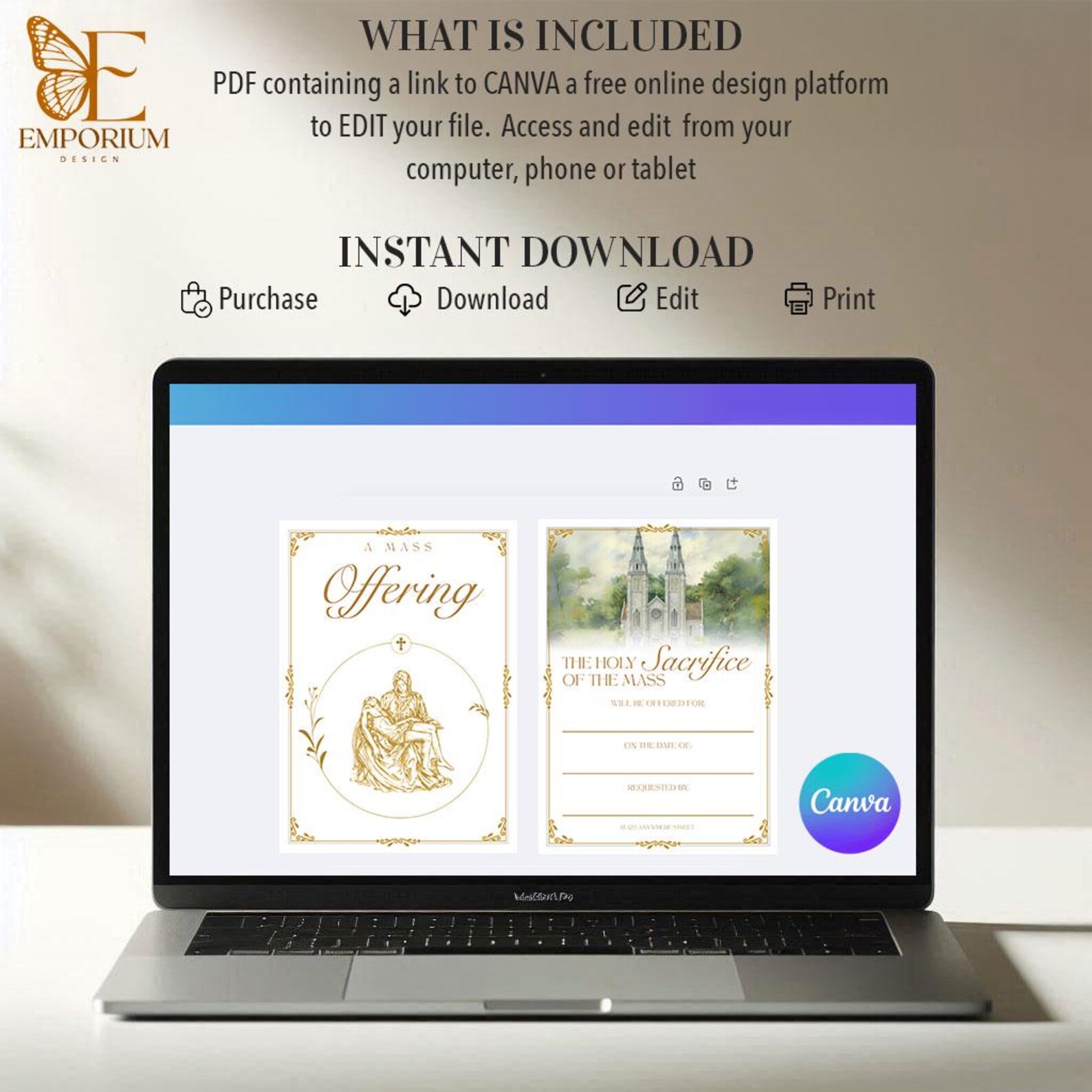 Editable Mass Intention Card Template: Catholic Prayer, Church Service ...