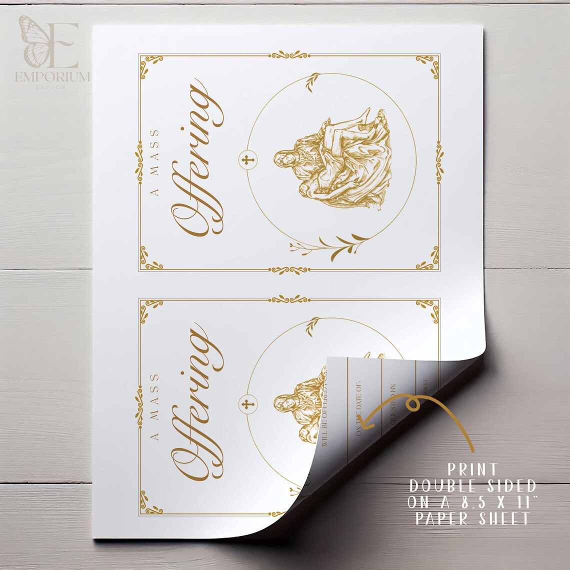 Editable Mass Intention Card Template: Catholic Prayer, Church Service ...