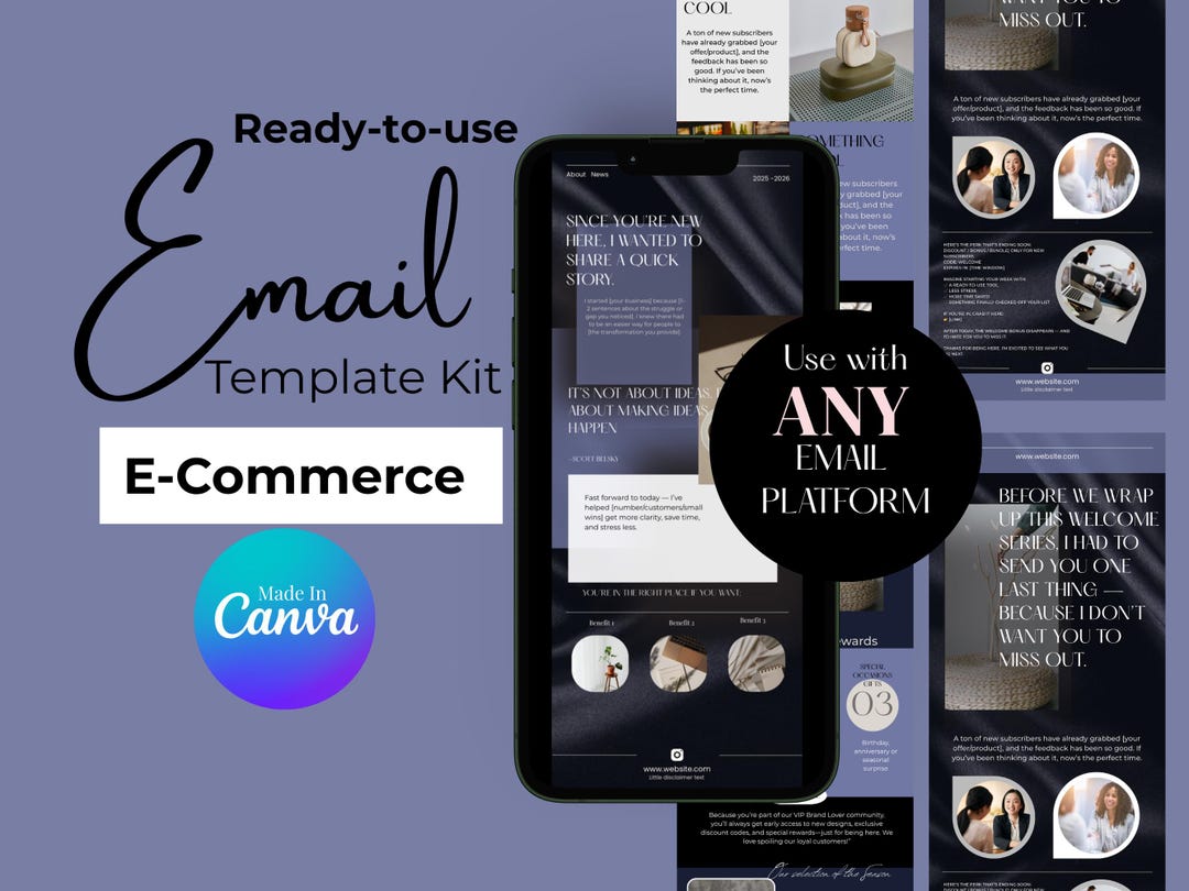 18 Page Email Funnel Template | Blue and Black Modern Email Kit | 5 ...