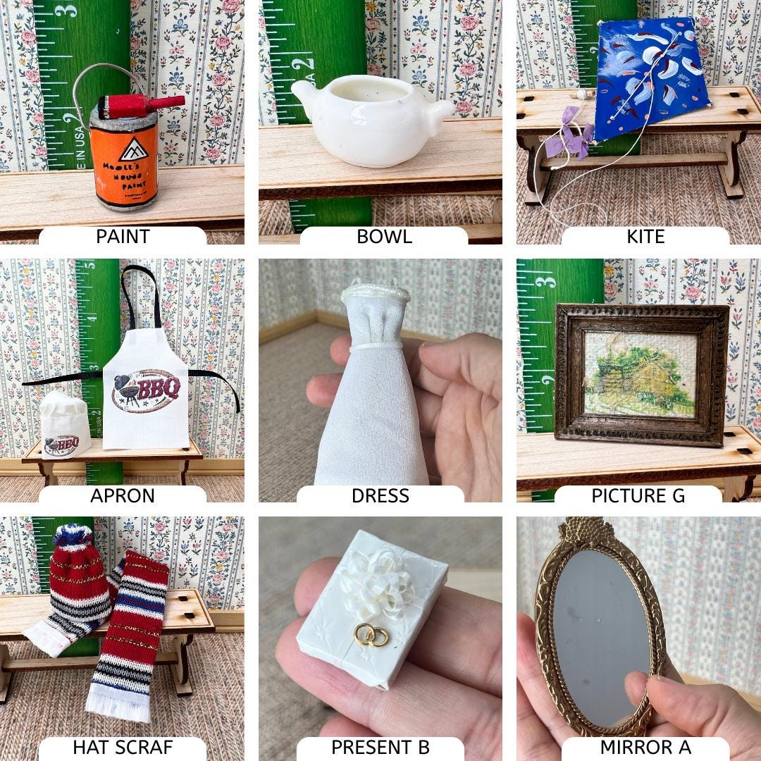 Dollhouse Miniature Vintage Thrift Store Furniture & Accessories ...