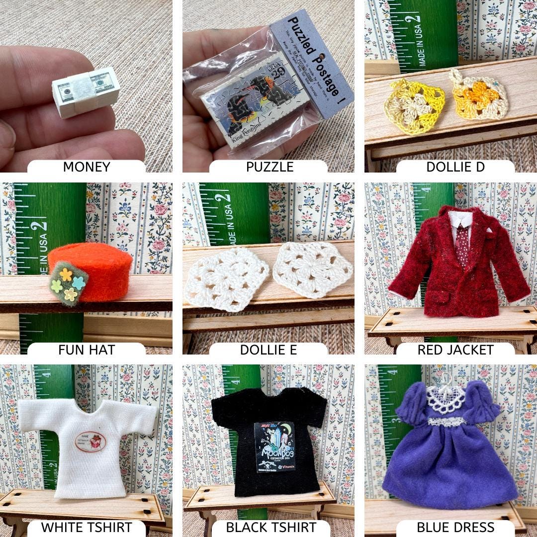 Dollhouse Miniature Vintage Thrift Store Furniture & Accessories ...