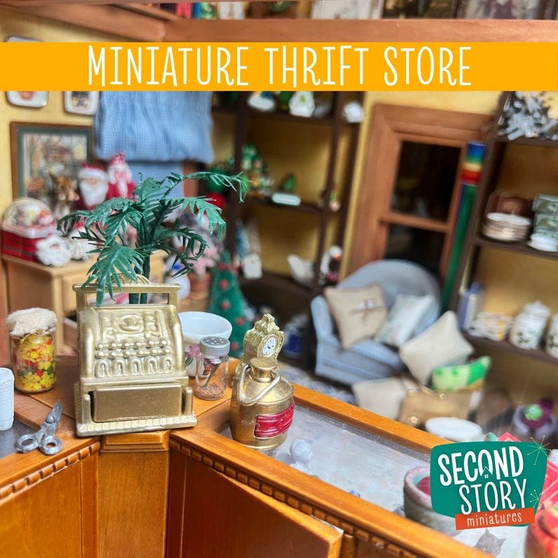 Miniature Vintage Thrift Store | Dollhouse Furniture & Accessories ...