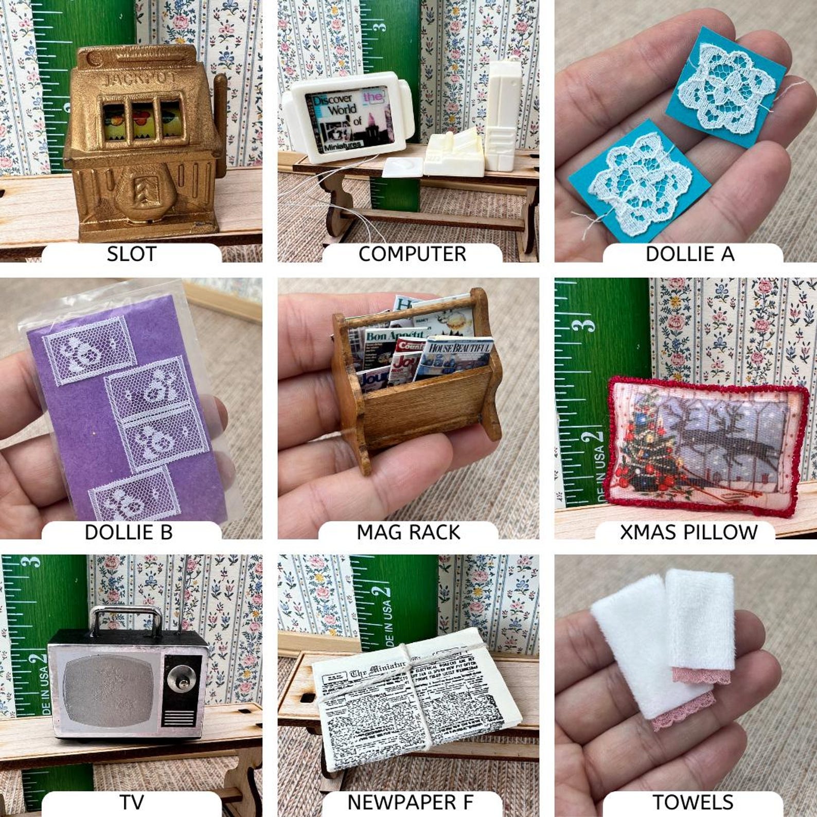 Dollhouse Miniature Vintage Thrift Store Furniture & Accessories ...