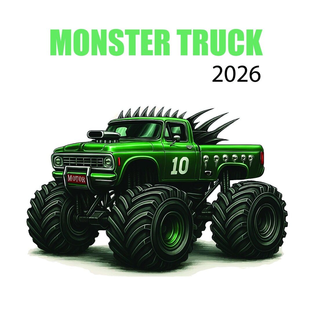 Mini Monster Trucks 2026 Wall Calendar (7x7 In) - Etsy