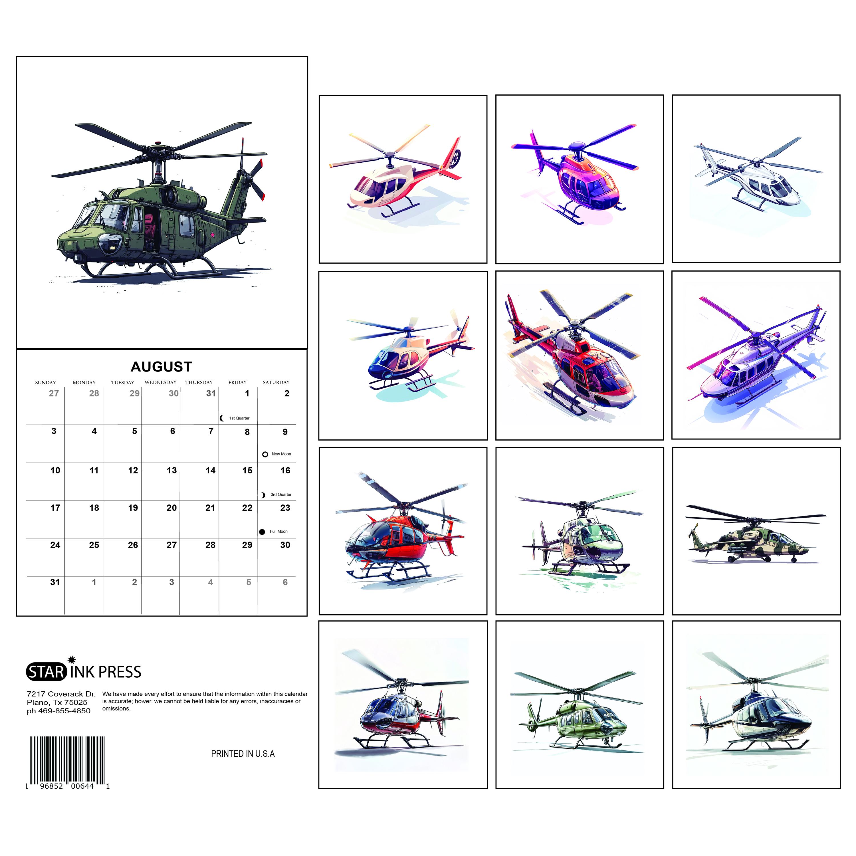 Helicopters 2026 Wall Calendar - Etsy