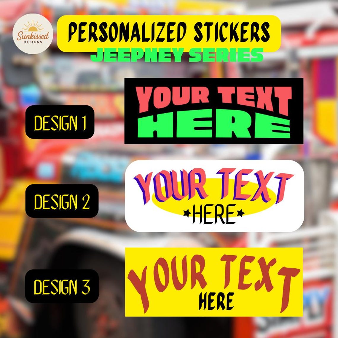 Personalized Jeepney Sticker – Custom Filipino Name Decal – Waterproof ...