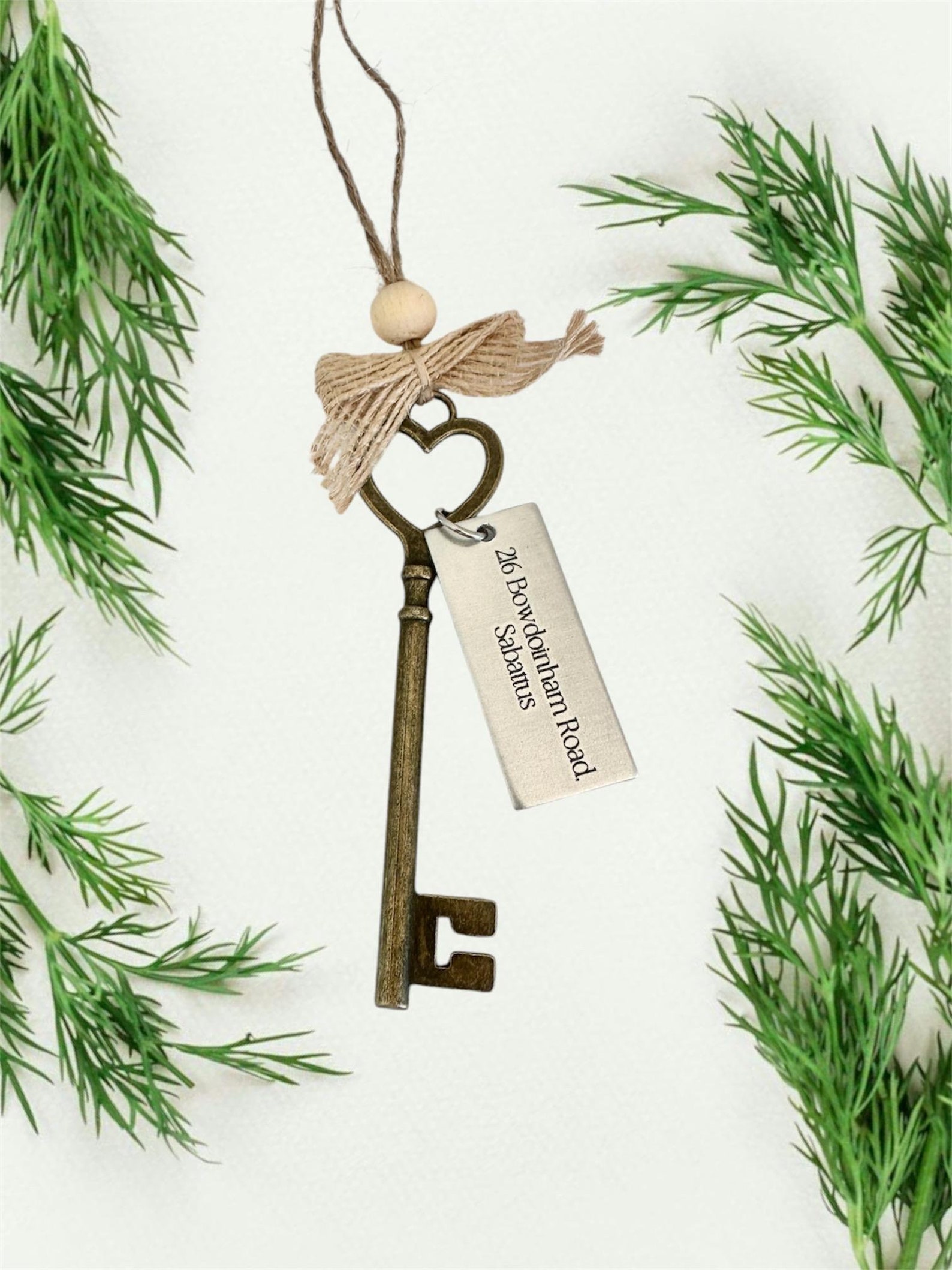 New Home: Key Christmas Ornament Personalized Heart Skeleton Key ...