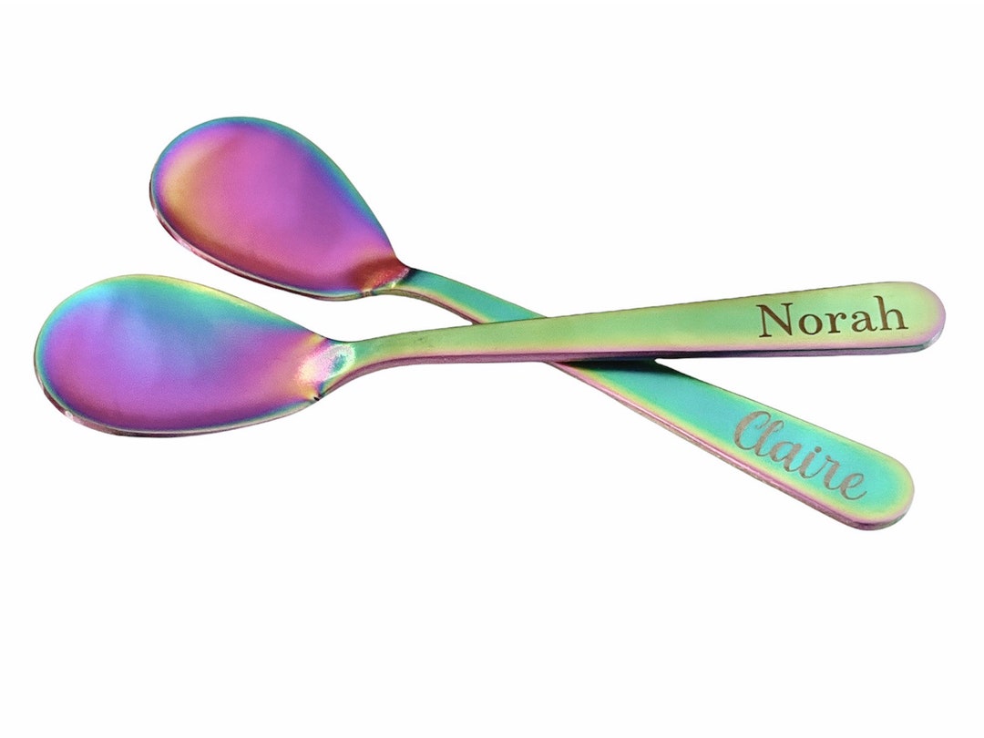Rainbow Personalized Baby Child Spoon - Etsy