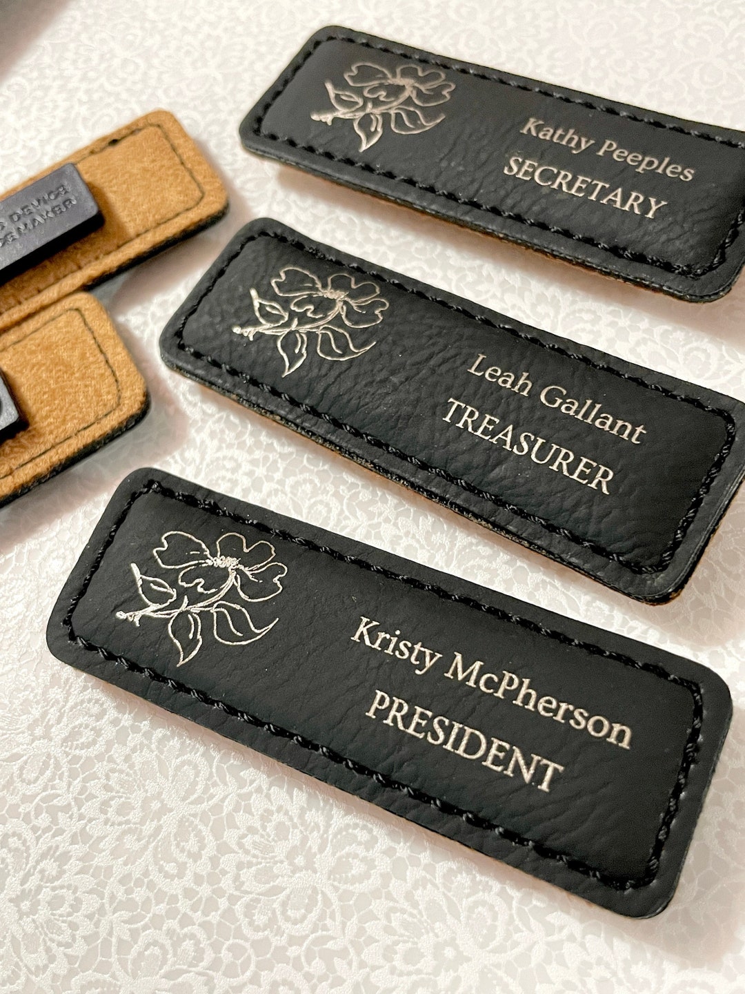 Set of Magnetic Name Badge Tags, Black - Etsy