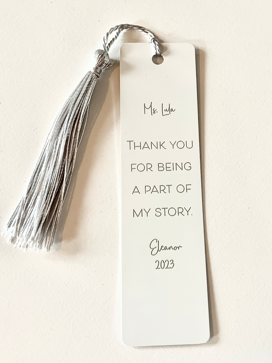 Bookmark, Personalized White Metal, Custom Wording, Teacher Principal ...