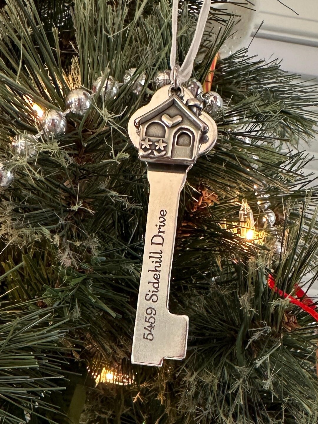 Christmas Ornament Key and House- Personalized Skeleton Key Shape - Etsy