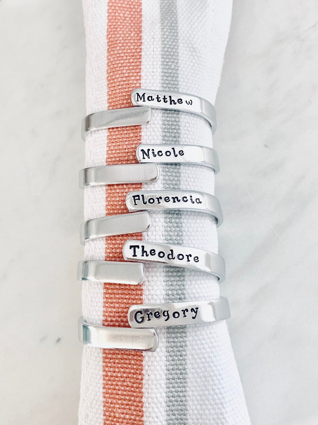 Set of 8 Family Napkin Rings, Personalized, Fun Party Set - Etsy