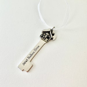 Christmas Ornament Key and House- Personalized Skeleton Key Shape - Etsy