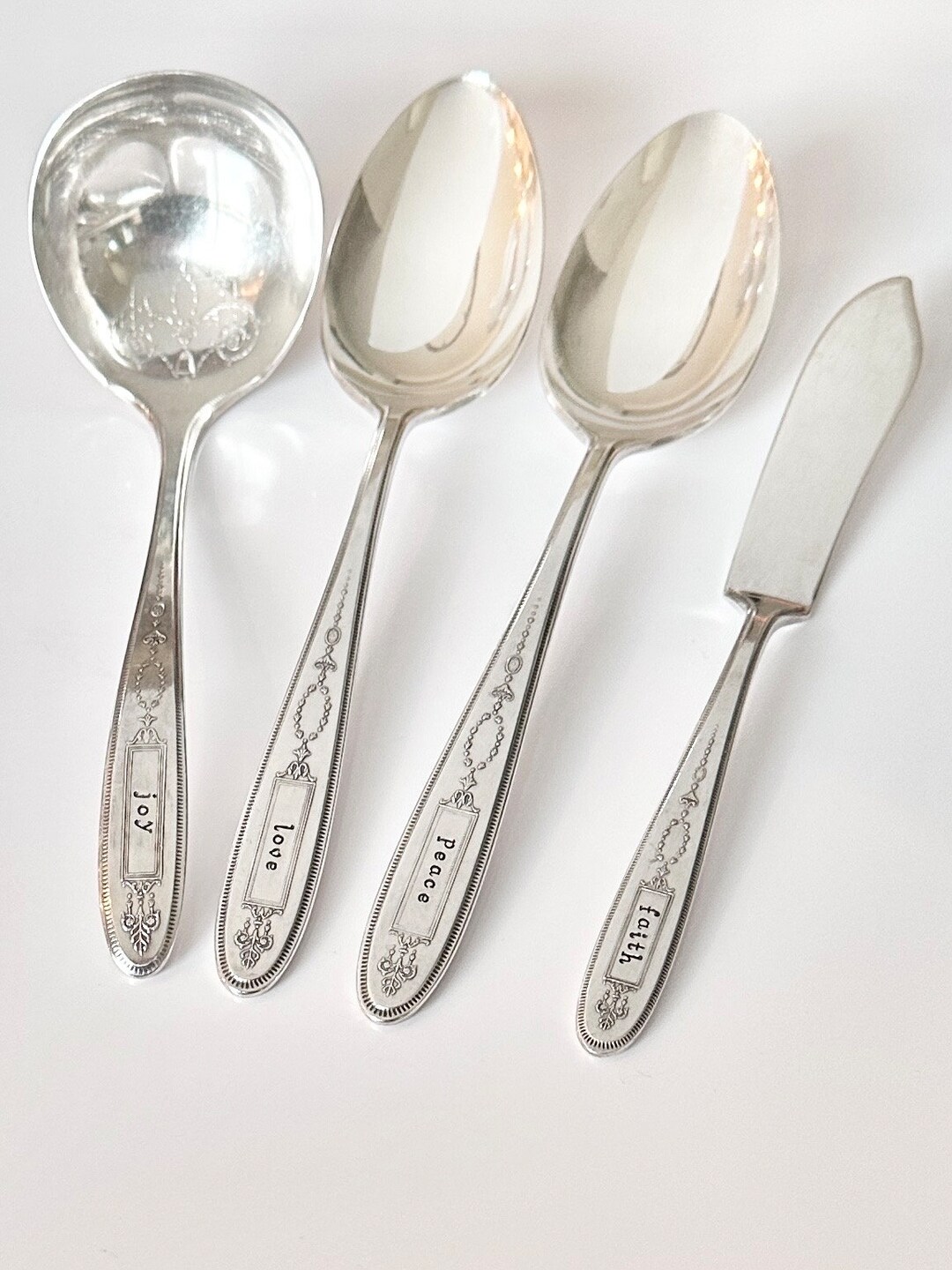 4 Piece Holiday Serving Set. Butter Spreader, Spoons, Ladle | Joy ...