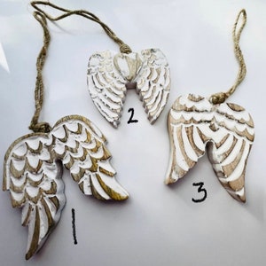 Memorial Angel Wings, Actual Signature, Christmas Ornament, Whitewash ...