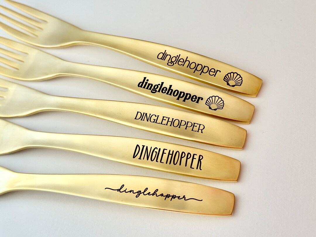 Dinglehopper - Gold Engraved Fork, Gold - Etsy