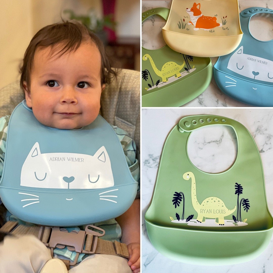 Personalized Bib, Toddler Baby Silicone Engraved Name - Etsy