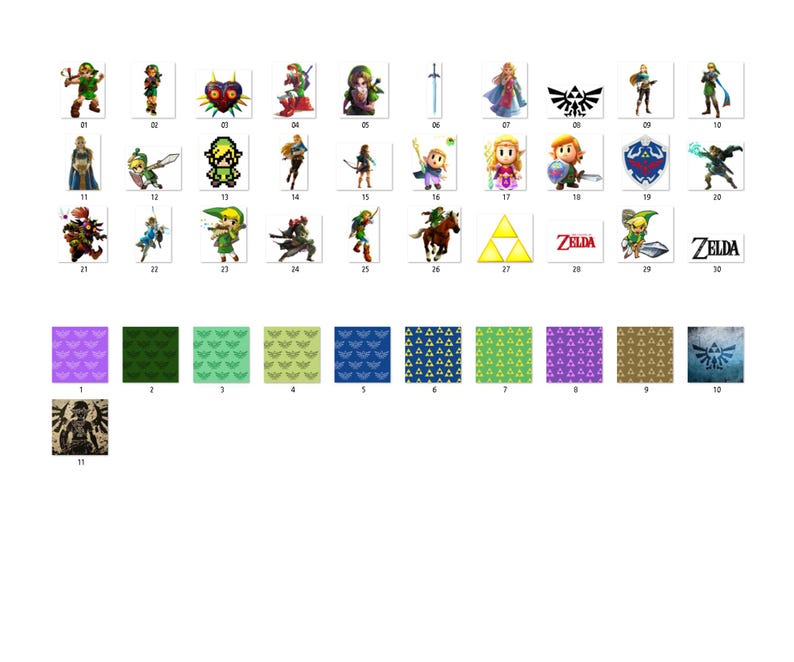 Zelda Clipart Pack Png, Zelda Bundle Pack Paper Digital - Etsy