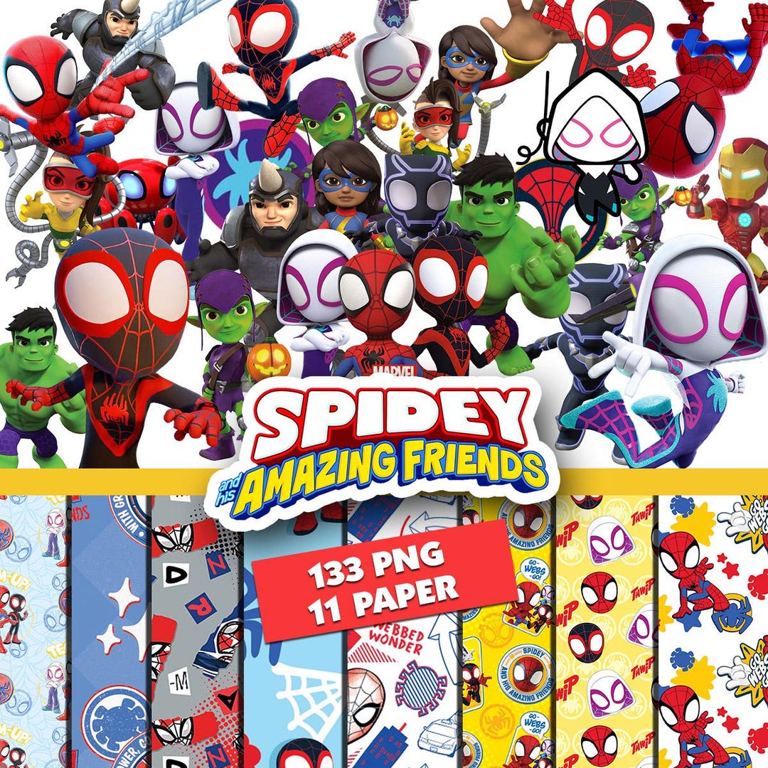 Spidey Clipart Pack Png, Spidey Bundle Pack Paper Digital - Etsy